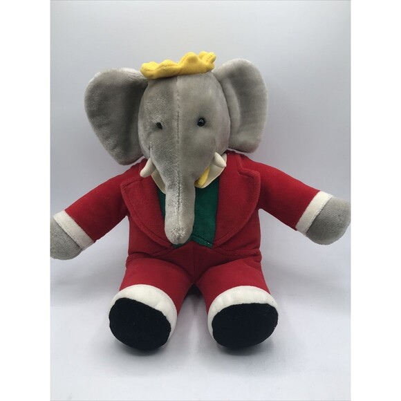 Gund | Toys | Gund Babar Elephant King Plush Crown Red Suit 988 Stuffed ...